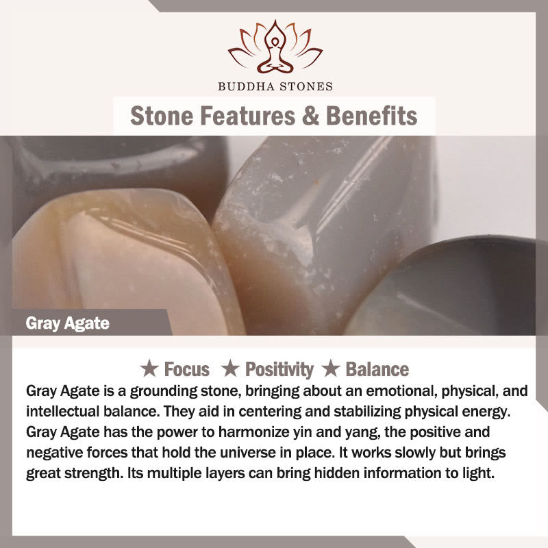 Natural Agate Stone Crystal Balance Beaded Bracelet – buddhastoneshop