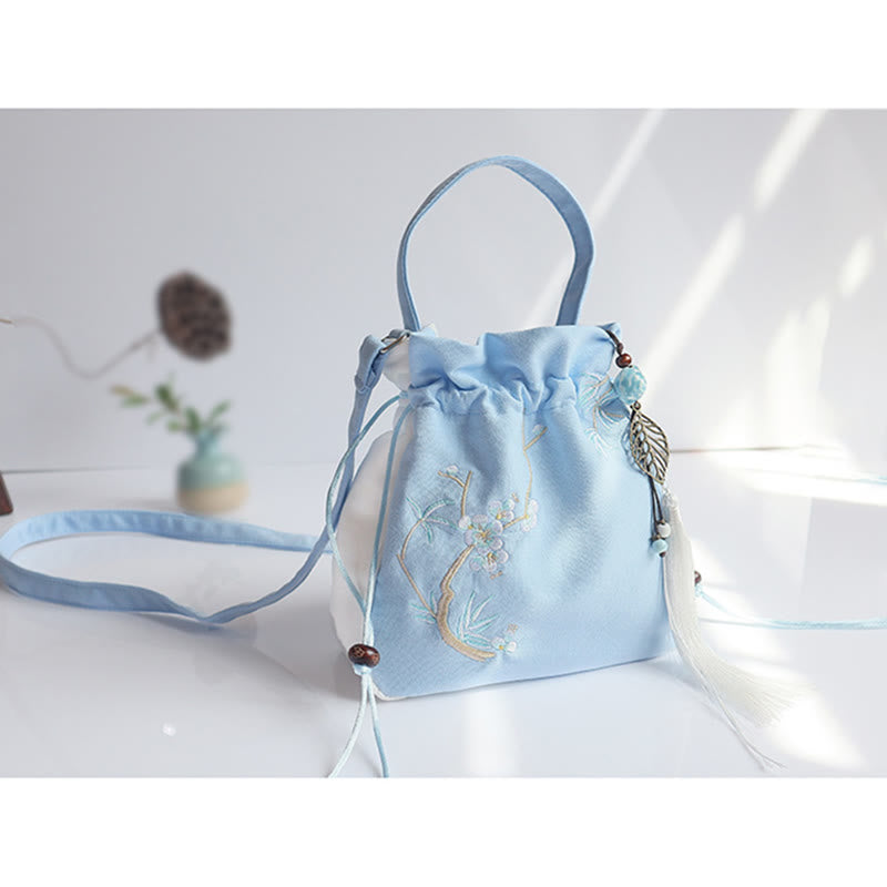 Buddha Stones Handmade Embroidered Flowers Canvas Tote Shoulder Bag Ha ...
