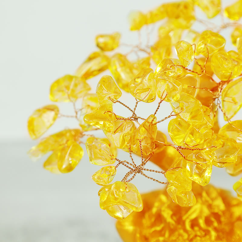 Buddha Stones Natural Citrine Money Tree Gemstone Ornament - Feng Shui ...