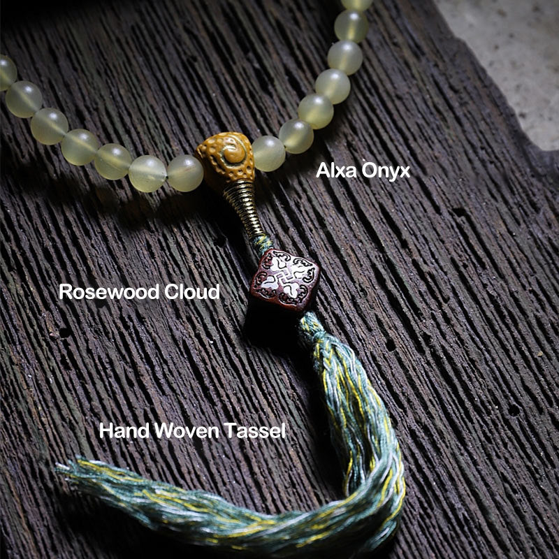 Buddha Stones 108 Mala Beads Tibet Sheep Horn Amber Luck Bracelet ...