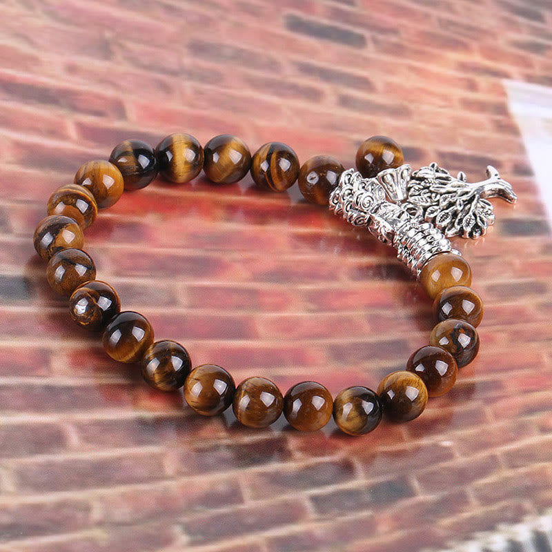 Buddha Stones Natural Gemstone Tree of Life Lucky Charm Stretch Bracel ...