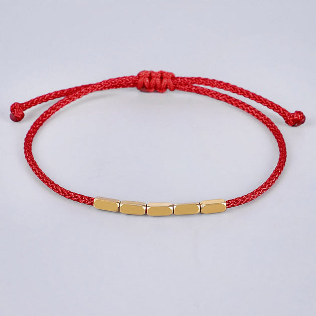 Buddha Stones Handcrafted Copper Bead Protection Braided String Bracel ...