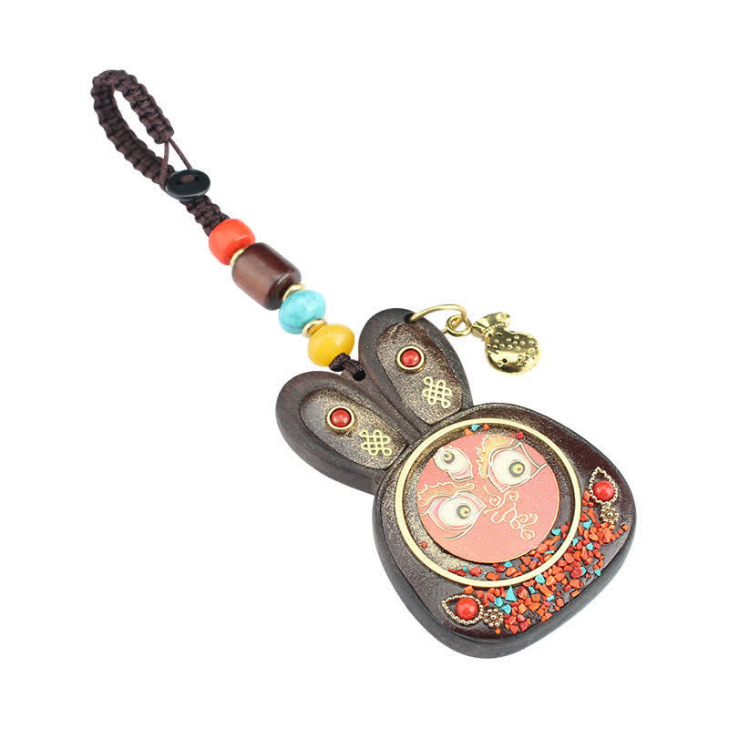 Tibet Ebony Five God of Wealth Thangka Key Chain – buddhastoneshop