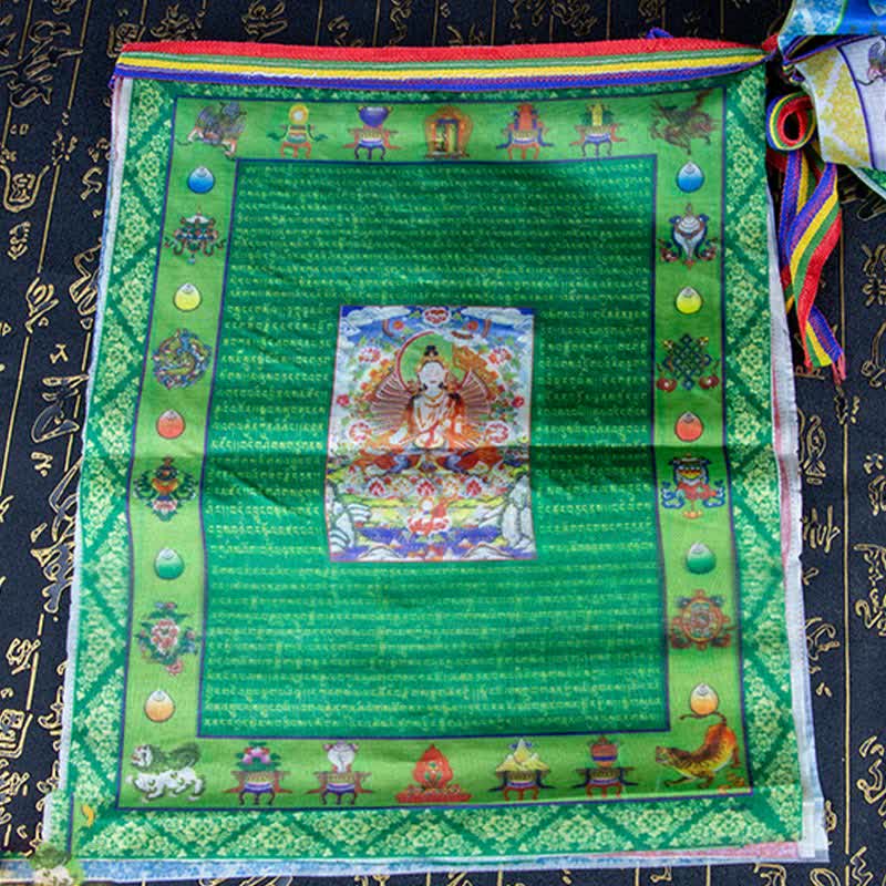 Buddha Stones Tibetan 5 Colors Windhorse Buddha Tara Scriptures Healin ...