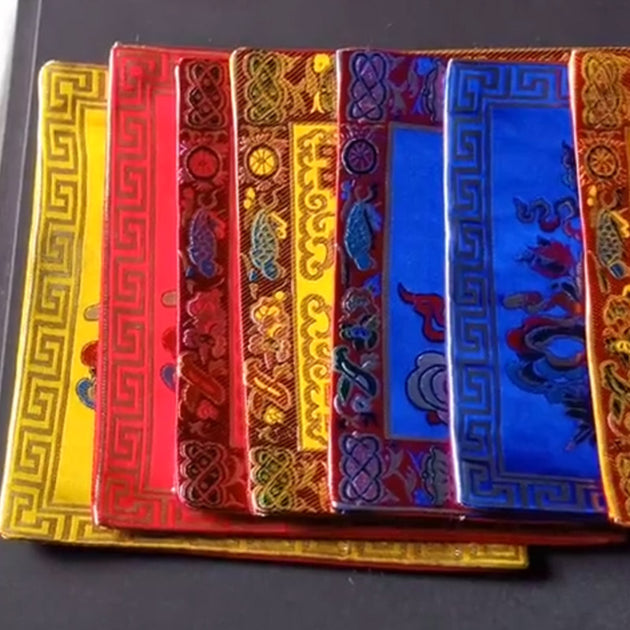 Buddha Stones Prayer Altar Mat Healing Meditation Vajra Auspicious Sym ...