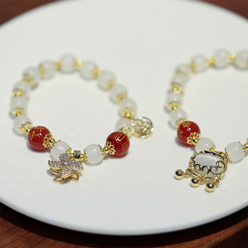 Buddha Stones Windmill Chinese Lock Charm Fu Character Blessing Bracel ...