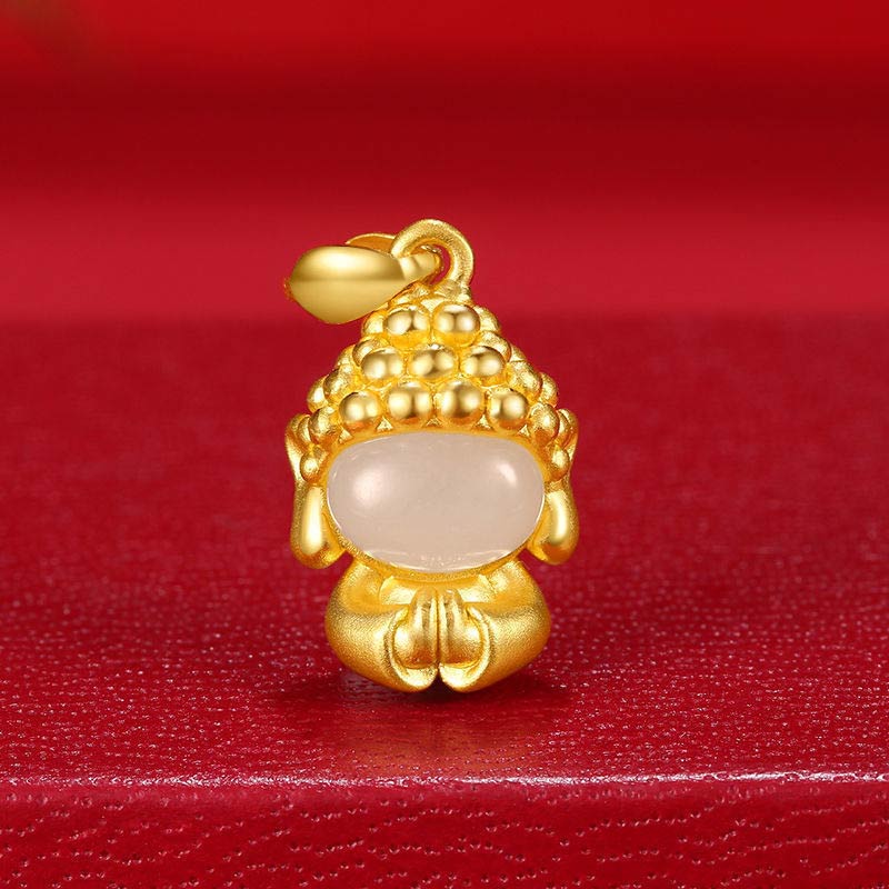 Buddha Stones White Jade Buddha Success Pendant Necklace – buddhastoneshop