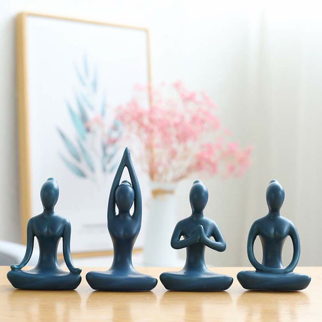 Abstract Yoga Meditation Exercise Ceramics Spiritual Figurine Sculptur ...