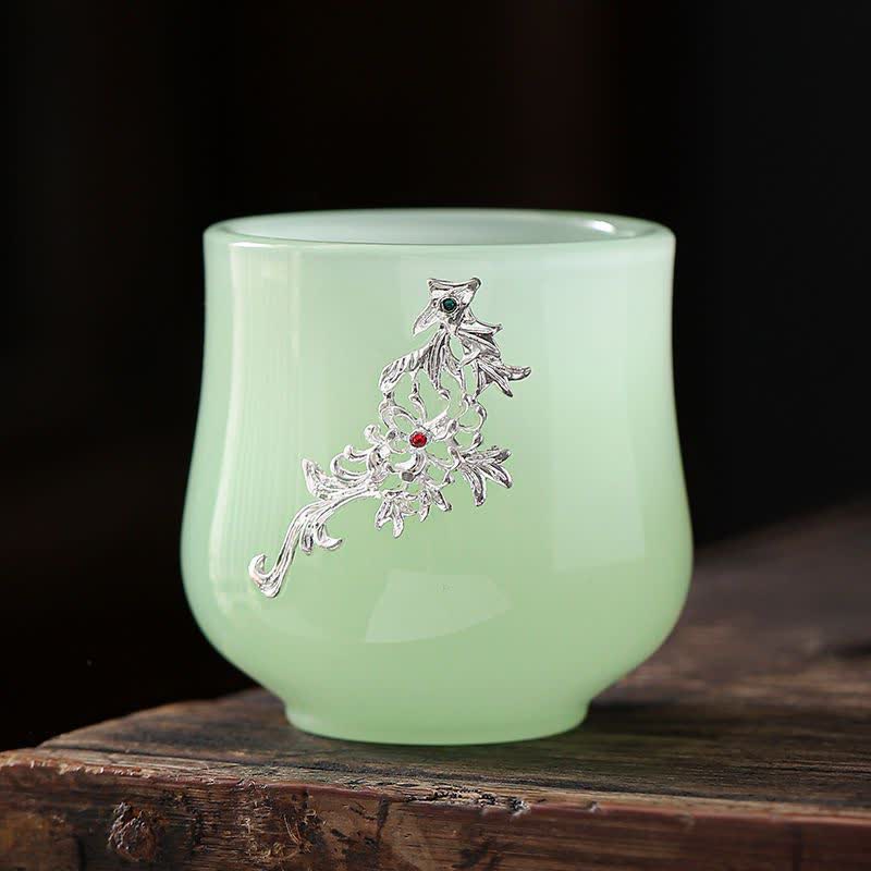 Buddha Stones Lotus Dragon Phoenix Flower Ceramic Teacup Tea Cups ...