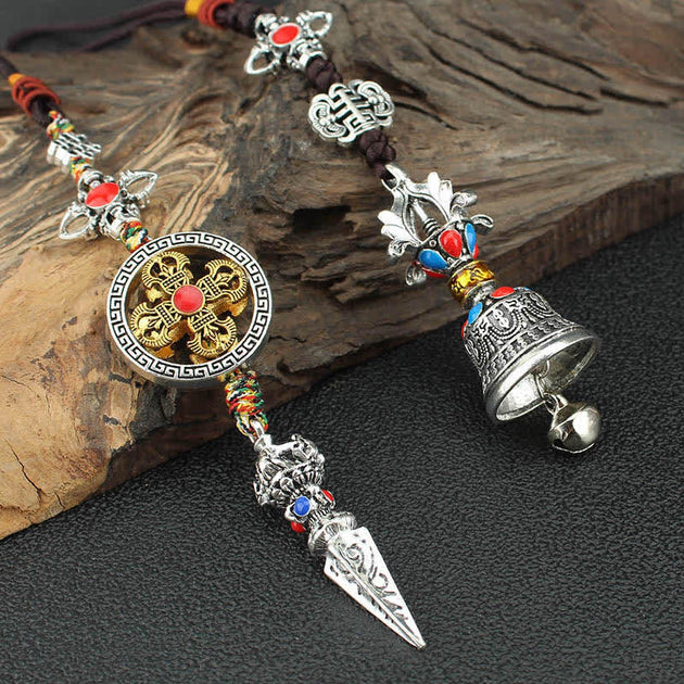 Buddha Stones Tibet Om Mani Padme Hum Vajra Dorje Spiritual Car Hangin ...
