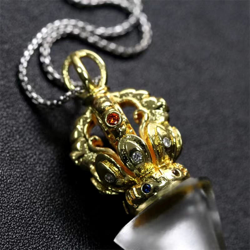 Buddha Stones Tibetan Dorje Vajra 4 Prong Lotus Liuli Crystal Strength ...