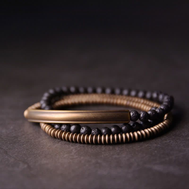 Buddha Stones Vintage Lava Rock Copper Support Bracelet – buddhastoneshop