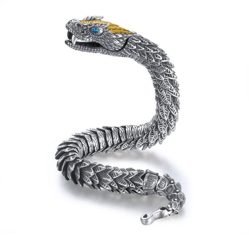 Buddha Stones Dragon Snake Handmade Amulet Protection Chain Bracelet ...