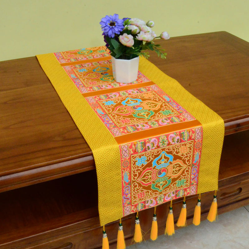 Buddha Stones Prayer Altar Mat Man-Bcu Kalachakra Endless Knot Vajra T ...