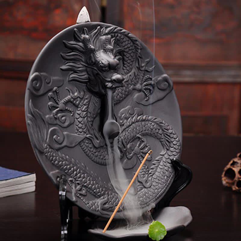 Dragon Ceramic Backflow Smoke Fountain Meditation Incense Burner ...