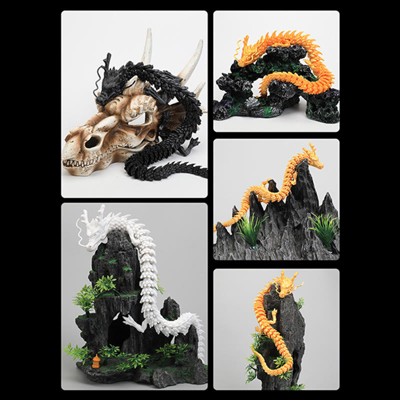 Buddha Stones Feng Shui Dragon Luminous 3D Printed Dragon Luck Success ...