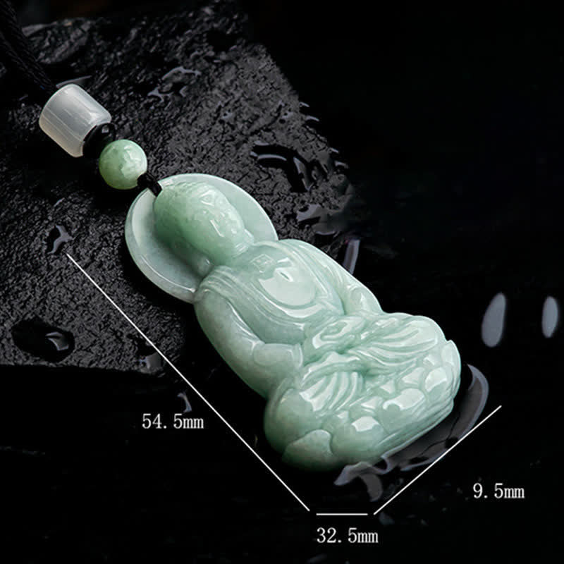 Buddha Stones Amitabha Buddha Jade Amulet Compassion String Necklace ...