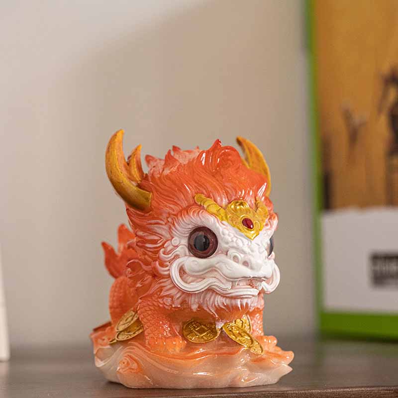 Buddha Stones Color Changing Small Kirin Resin Tea Pet Home Figurine D ...