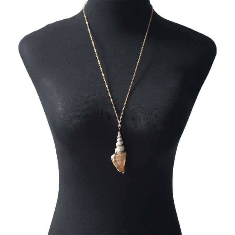 Buddha Stones Natural Shankha Conch Shell Seashell Lucky Necklace Pend ...
