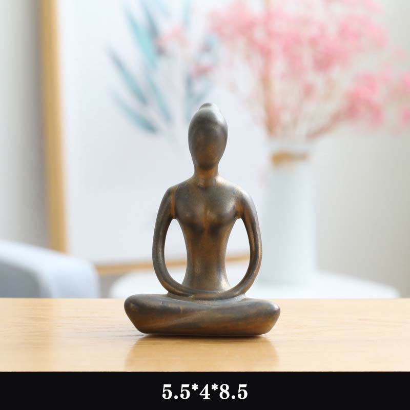 Abstract Yoga Meditation Exercise Ceramics Spiritual Figurine Sculptur ...