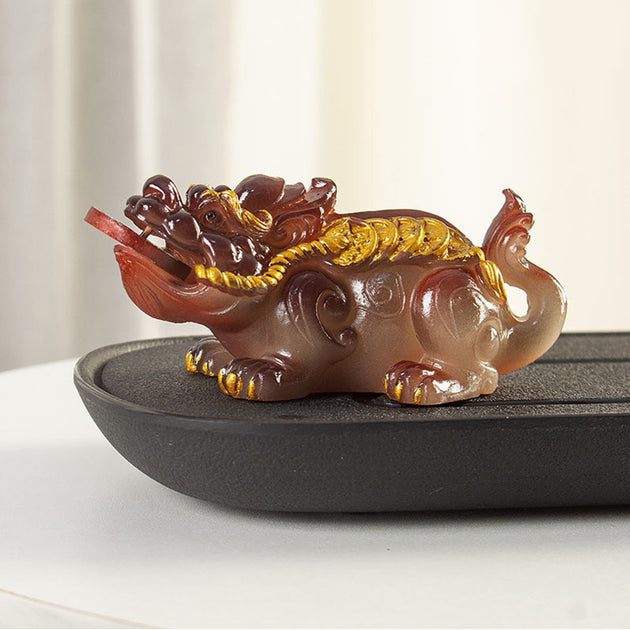 Buddha Stones Color Changing Small PiXiu Copper Coins Resin Tea Pet We ...