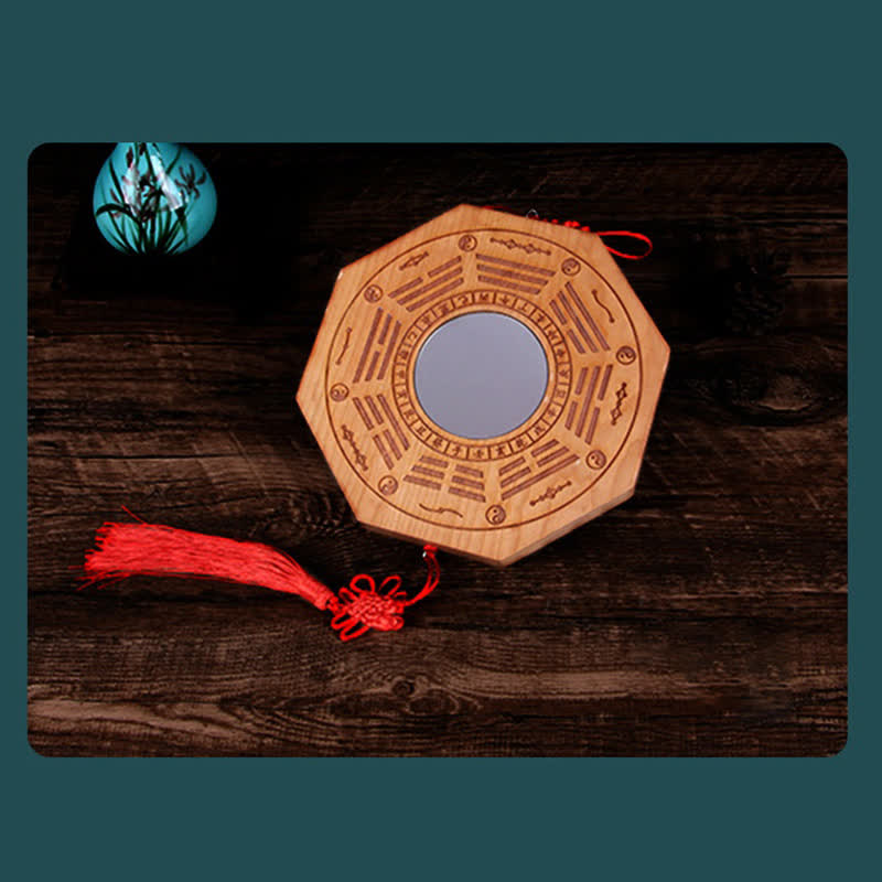 Buddha Stones Feng Shui Bagua Map Peach Wood Five-Emperor Coins Chines ...