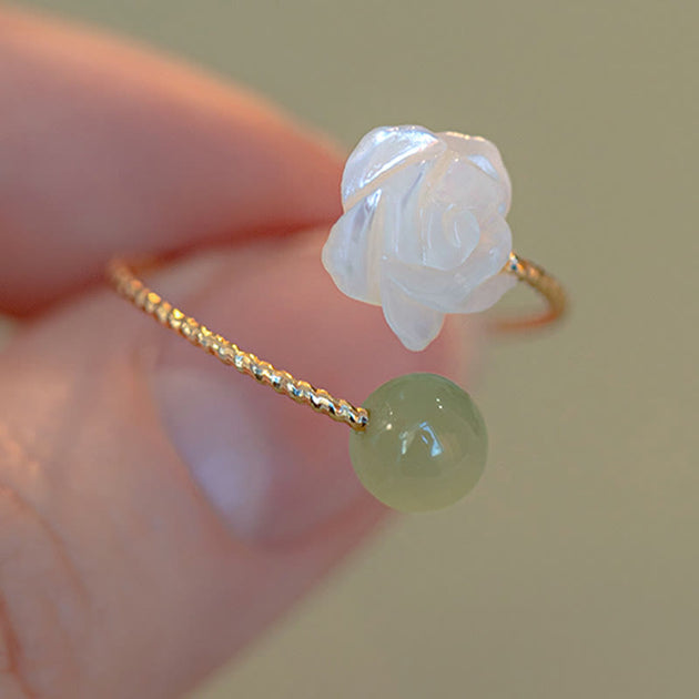 FREE Today: The Lucky Rose Flower Jade Tridacna Ring – buddhastoneshop