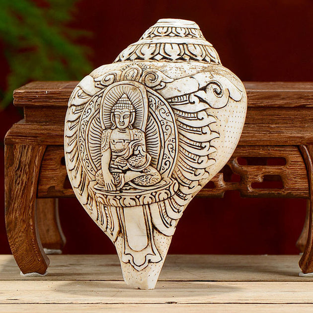 TIBETAN CONCH SHELL-Buddha Stones – buddhastoneshop