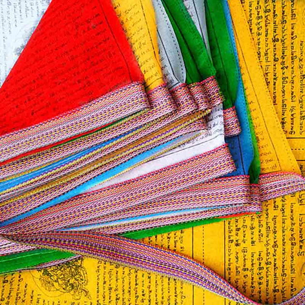 Tibetan 5 Colors Windhorse Auspicious Outdoor 25 Pcs Prayer Flag ...