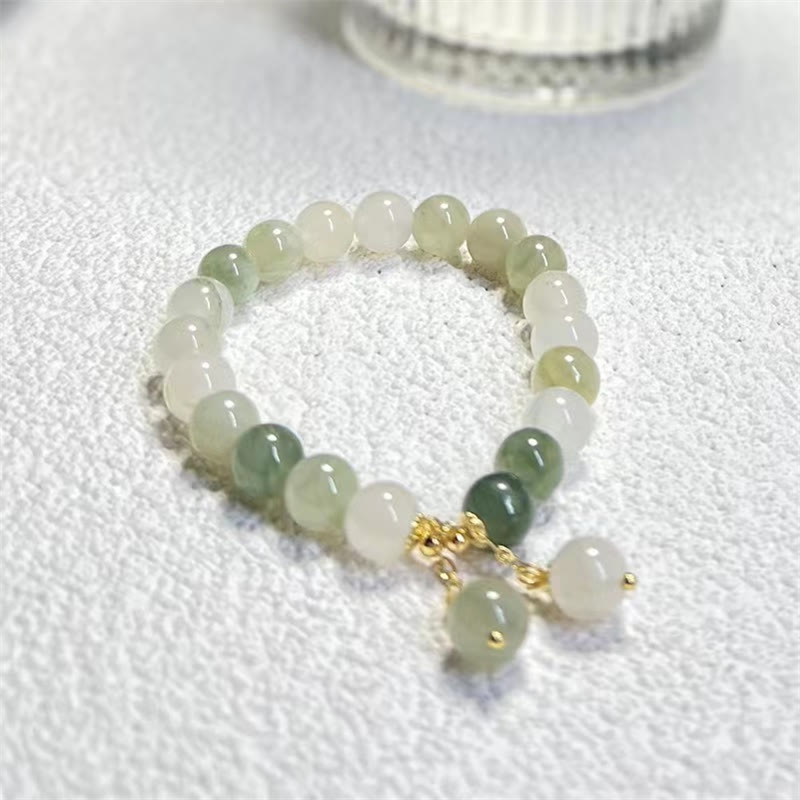 Buddha Stones Natural Gradient Jade Abundance Luck Bead Charm Bracelet ...