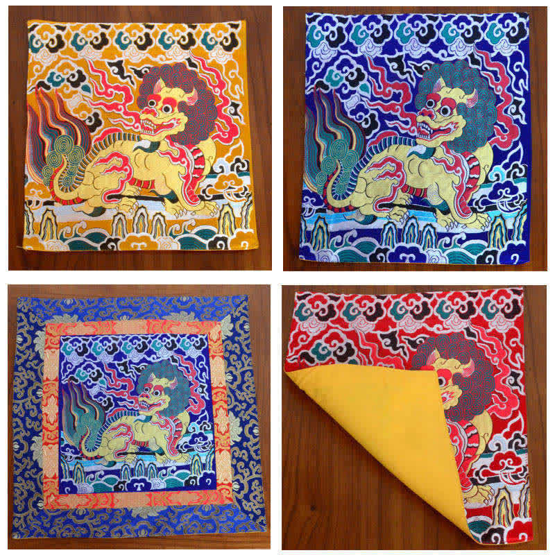 Buddha Stones Fengshui Kirin Prayer Altar Mat Healing Meditation Auspi ...