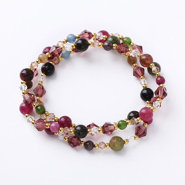 Buddha Stones Natural Tourmaline Strawberry Quartz Amethyst Peace Wisd ...