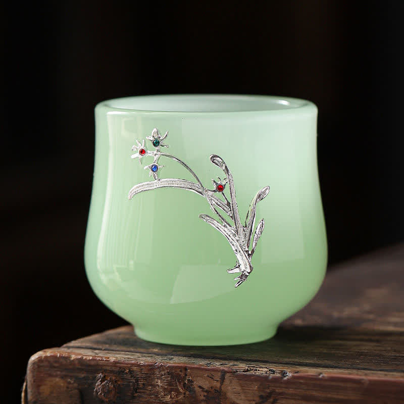 Buddha Stones Lotus Dragon Phoenix Flower Ceramic Teacup Tea Cups ...