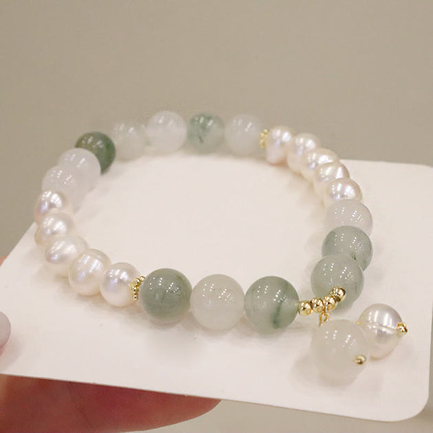 Buddha Stones Natural Pearl Jade Healing Sincerity Bracelet ...