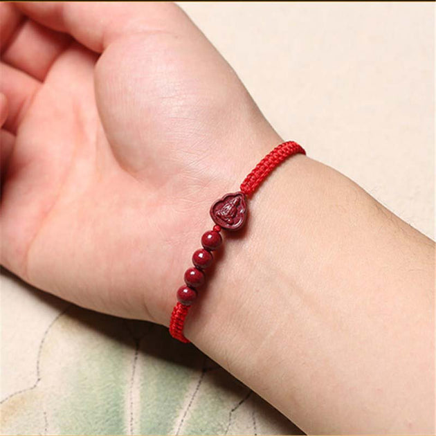 Buddha Stones Laughing Buddha Avalokitesvara Cinnabar Blessing String ...