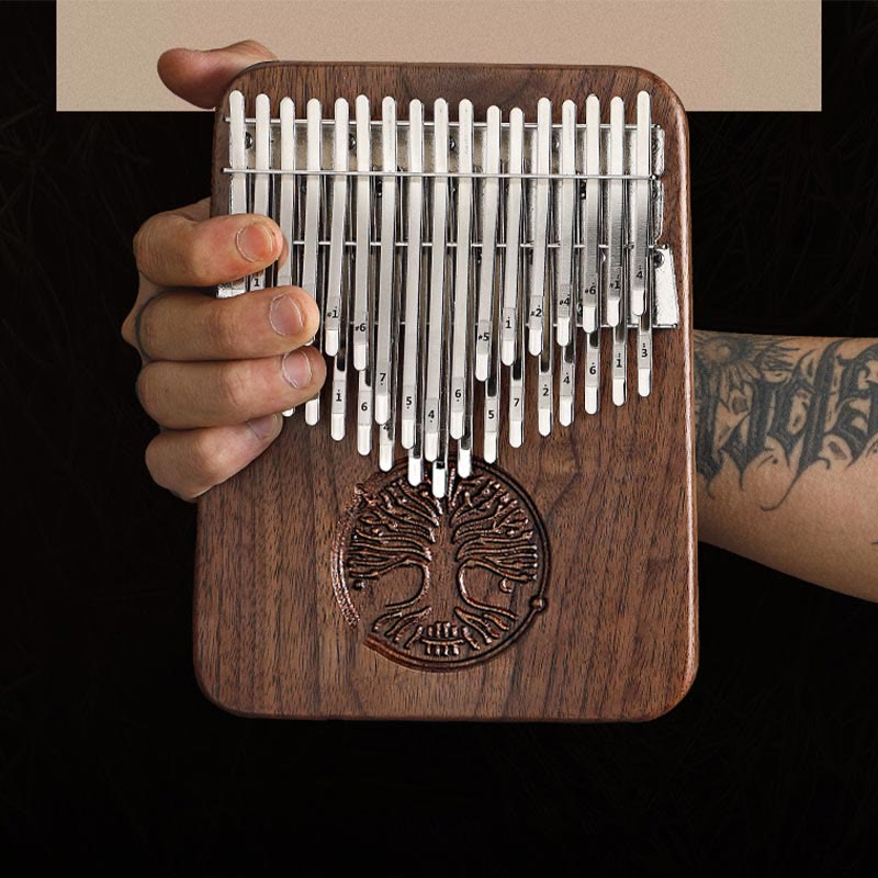 Buddha Stones Kalimba 34 Keys Thumb Piano Tree of Life Design Portable ...