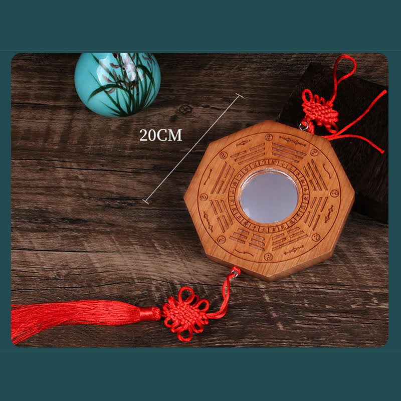 Feng Shui Bagua Map Peach Wood Five-Emperor Coins Chinese Knotting Bal ...