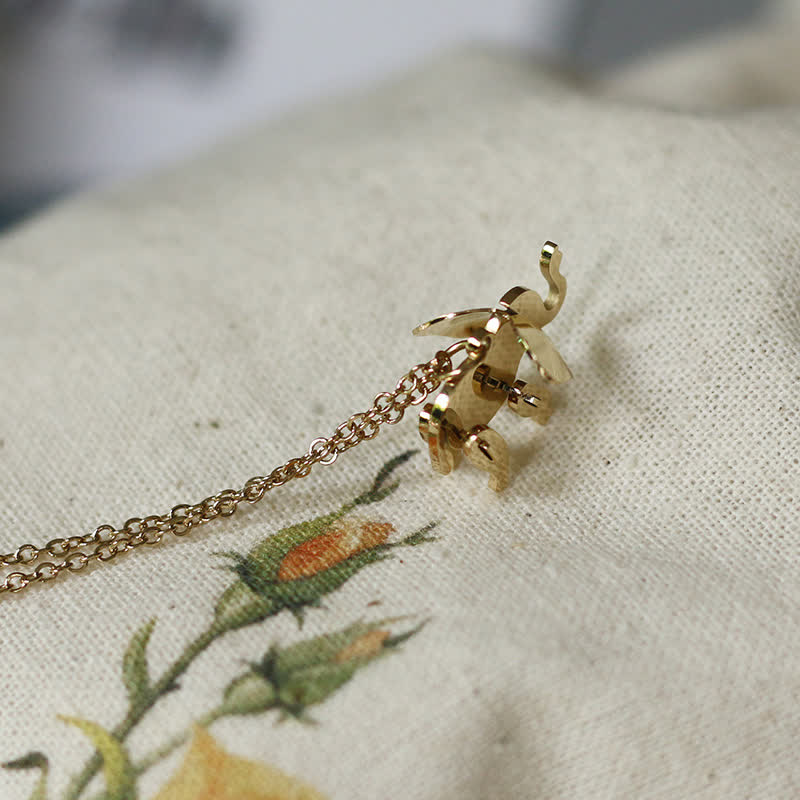 Buddha Stones Elephant Titanium Steel Luck Necklace Chain Pendant ...