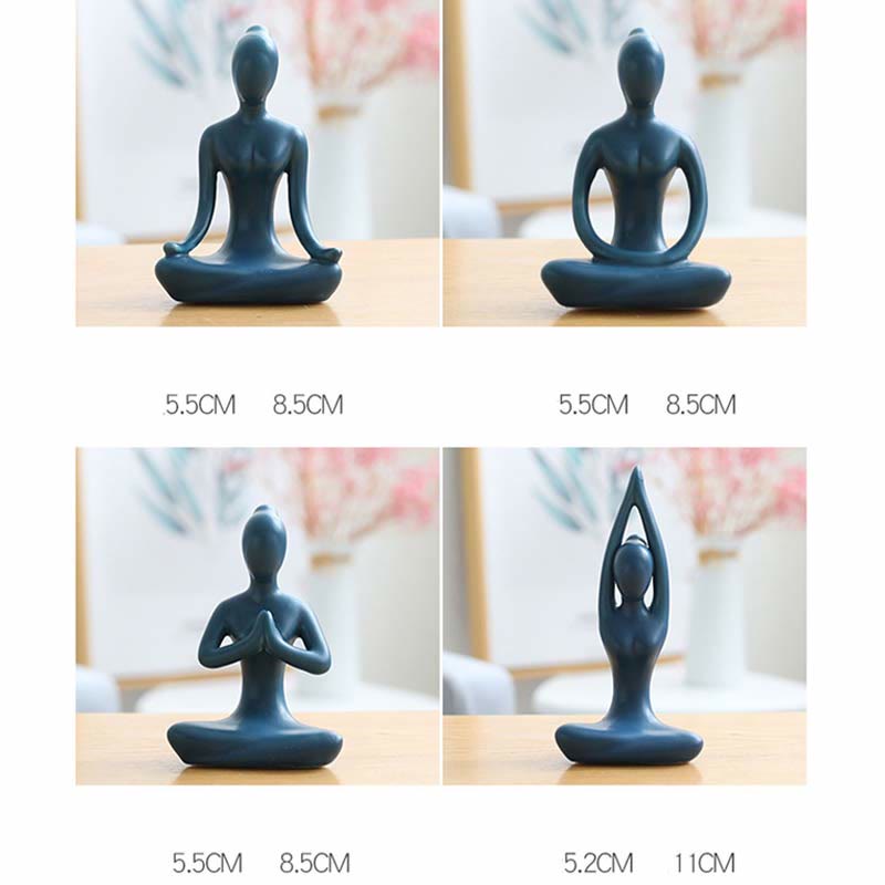 Abstract Yoga Meditation Exercise Ceramics Spiritual Figurine Sculptur ...