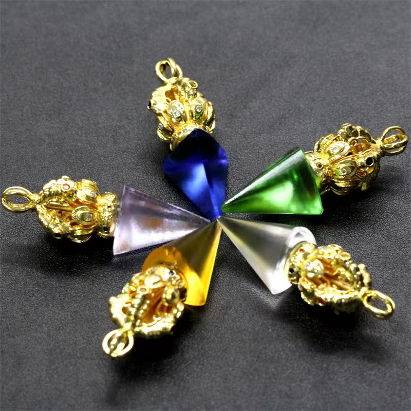 Buddha Stones Tibetan Dorje Vajra 4 Prong Lotus Liuli Crystal Strength ...