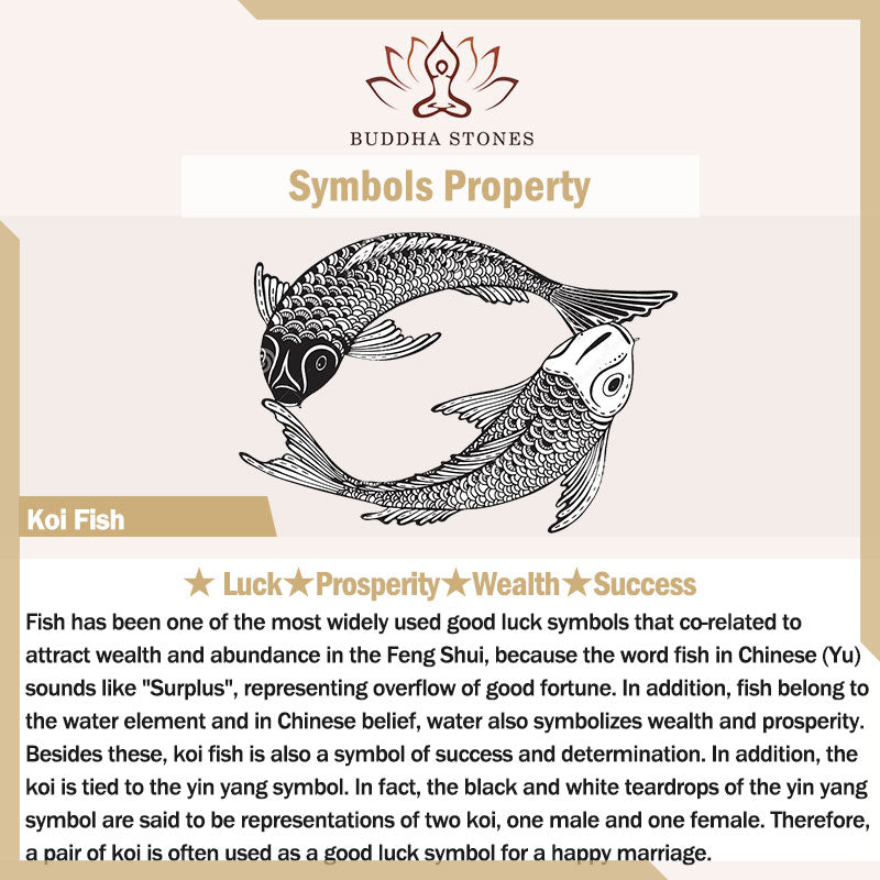 Buddha Stones Buddha Stones Koi Fish Lotus Luck Wealth Bracelet Bangle ...