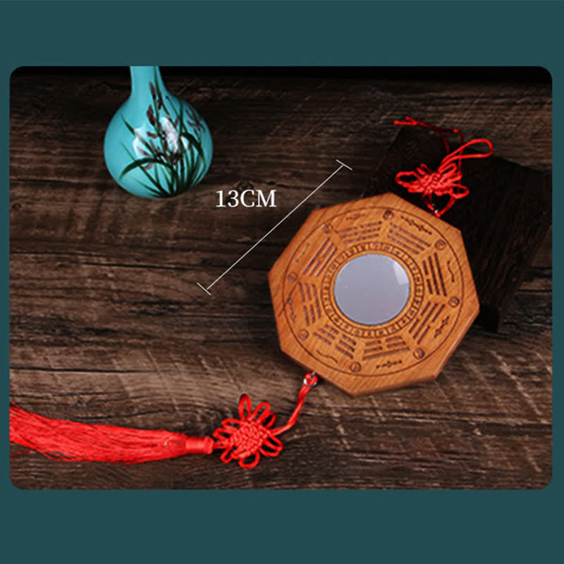 Feng Shui Bagua Map Peach Wood Five-Emperor Coins Chinese Knotting Bal ...