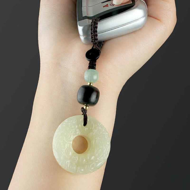 Buddha Stones PiXiu Jade Peace Buckle Abundance Wealth Key Chain ...