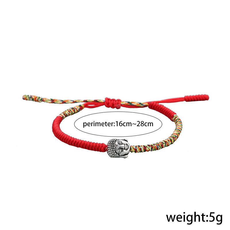 Buddha Stones Handmade Colorful King Kong Knot Buddha Serenity String ...