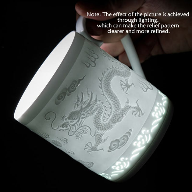 Buddha Stones Jingdezhen Linglong Porcelain Auspicious Dragon Phoenix ...
