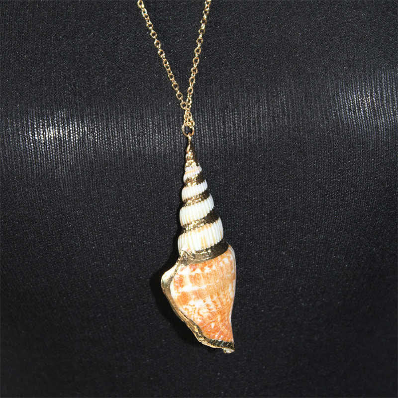 Buddha Stones Natural Shankha Conch Shell Seashell Lucky Necklace Pend ...