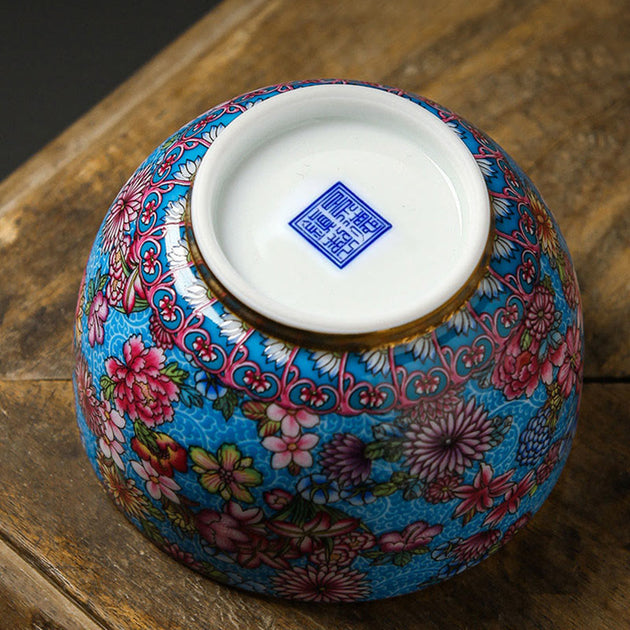 Buddha Stones Jingdezhen Porcelain Overglaze Decoration Colorful Flowe ...