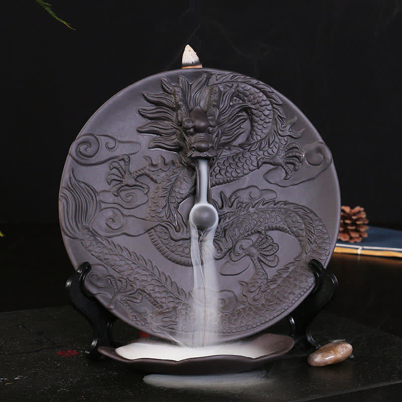 Dragon Ceramic Backflow Smoke Fountain Meditation Incense Burner ...