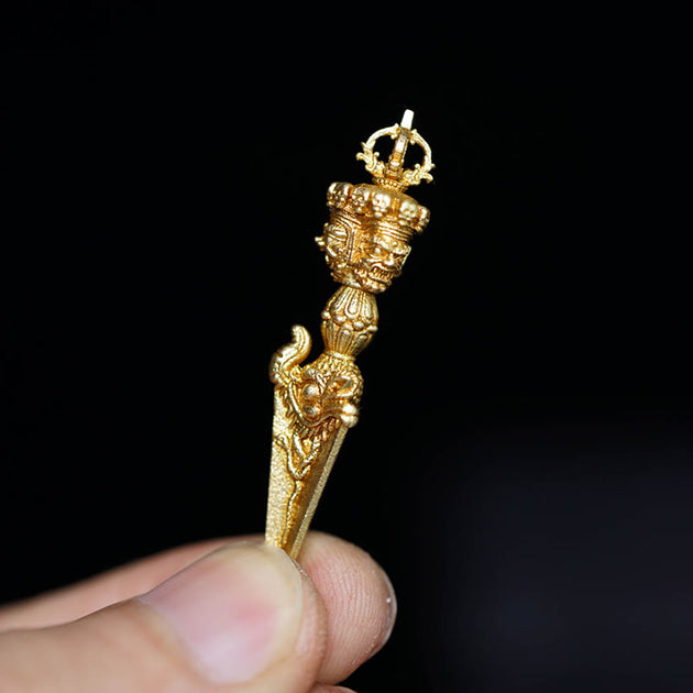 Buddha Stones Tibet Dorje Vajra Engraved Spiritual Power Pendant Hangi ...