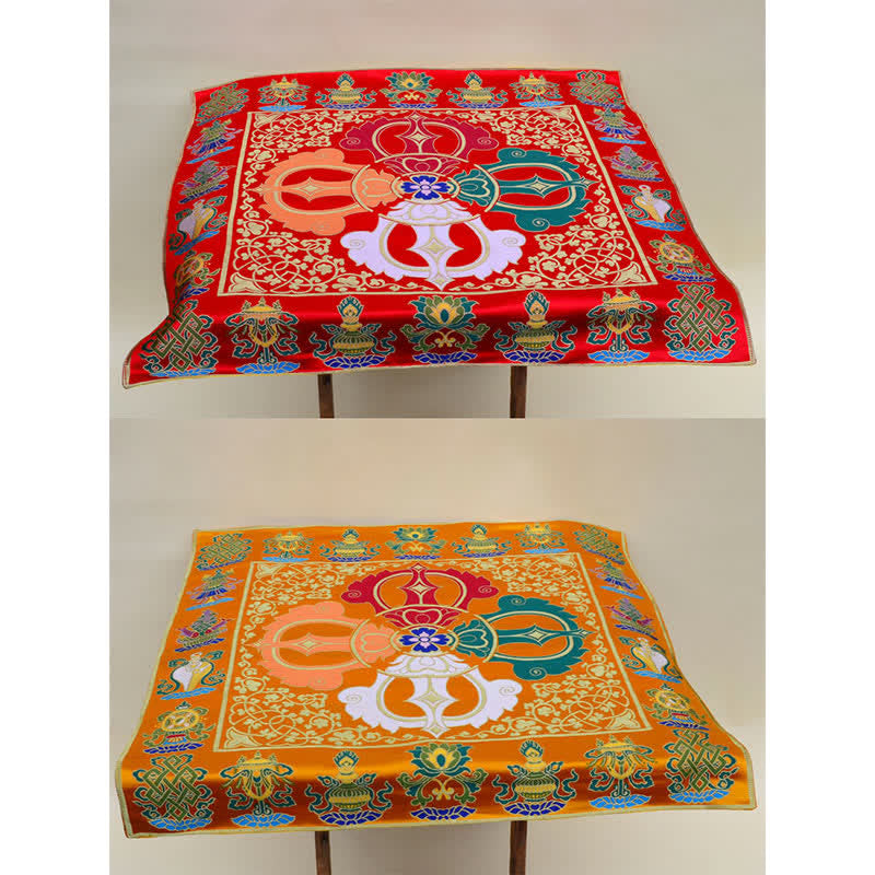 Buddha Stones Flower Endless Knot Prayer Altar Mat Healing Meditation ...